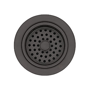 Westbrass CO2196-62 Combo Pack 3-1/2" Post Style Large Basket Strainer and Extra-Deep Collar Kitchen Sink Waste Disposal Flange with Stopper, Matte Black