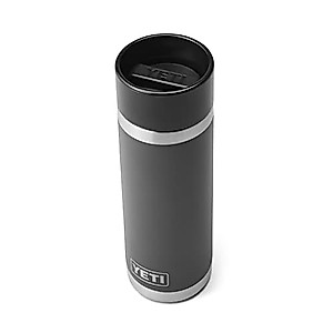 YETI Rambler 18 oz Bottle, Stainless Steel, Vacuum Insulated, with Hot Shot Cap, Charcoal