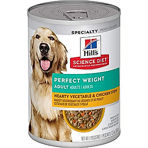 Hill's Science Diet Wet Dog Food, Adult, Perfect Weight for Weight Management, Hearty Vegetable & Chicken Stew Recipe, 12.5 Ounce (Pack of 12)