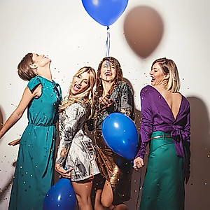 LovesTown 110PCS Dark Blue Latex Balloons, 12 Inch Royal Blue Thicken Helium Balloons with Ribbon for Boys Birthday Graduation Engagement Baby Shower Party Decorations