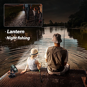 Battery Operated Clip On Camping Fan with LED Lights, Mini Desk Fan Rechargeable 2200mAh with 3 Level Air Flow, Portable Personal Fan for Baby Stroller Camping Home Office Travel Indoor Outdoor