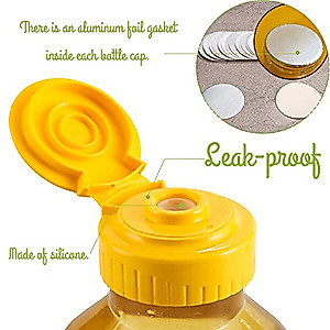 16 Pcs 3.7oz Clear Plastic Honey Jar,Squeeze Honey Bottle Container with Flip-Top Lid,Empty Honey Bottle for Storing and Dispensing