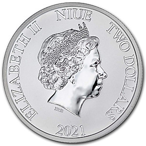 2021 NZ Niue 1 oz Silver Millennium Falcon Coin Brilliant Uncirculated with Certificate of Authenticity $2 BU