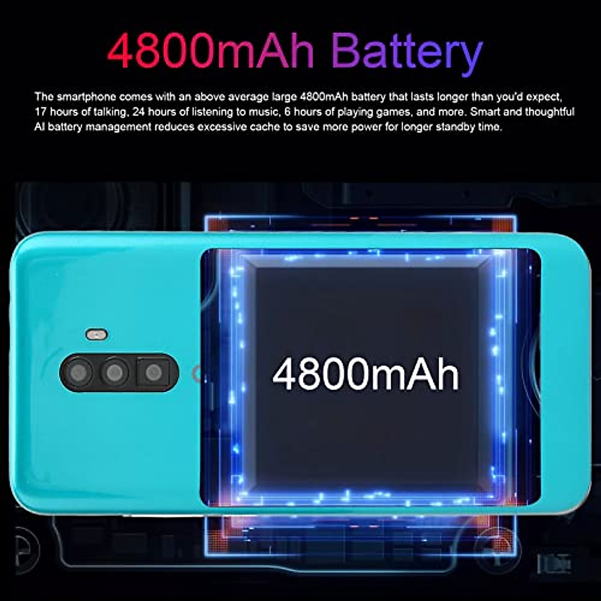 Rino 3 Pro 5.72in Smartphone 4GB RAM32GB ROM for 11, Front 2MP Rear 5MP Cell Phone Support 2.4G 5G Dual WiFi 4800mAh Battery 100‑240V (Green)