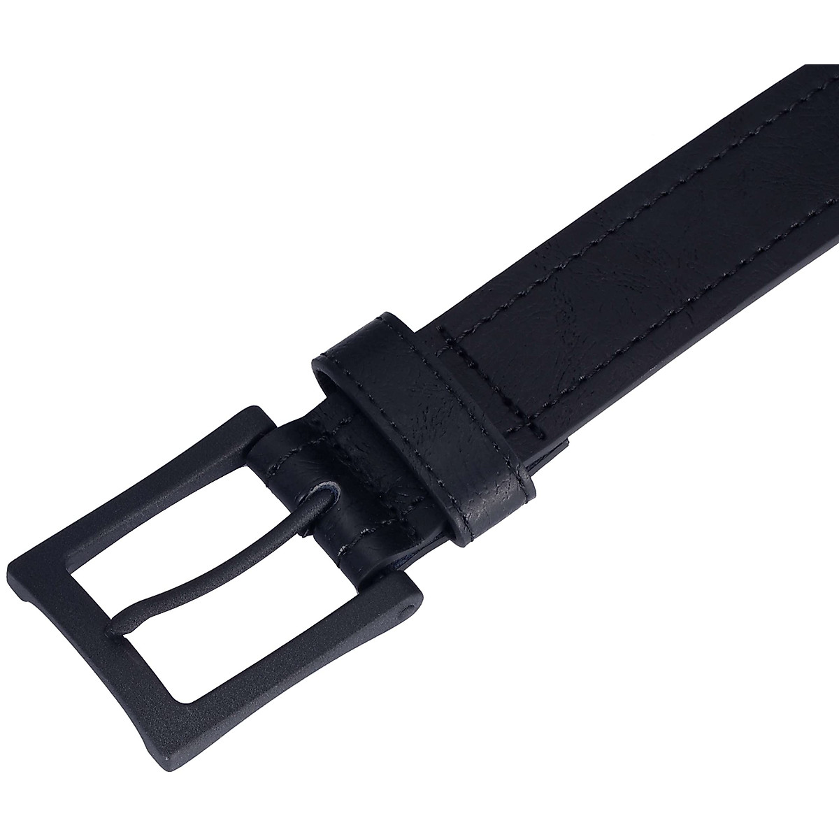 Marino Avenue Men's Belt, Leather Casual Belt, Looks Great with Jeans, Khakis, Dress - With Classic Single Prong Buckle - Solid - Deep Charcoal - 56 (Waist: 54)