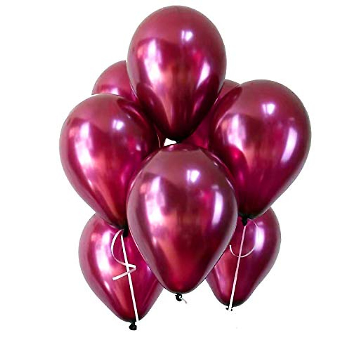 AULE Burgundy Chrome Metallic Latex Balloons 12 Inch 100 Pcs Maroon Balloon for Birthday Party Decorations