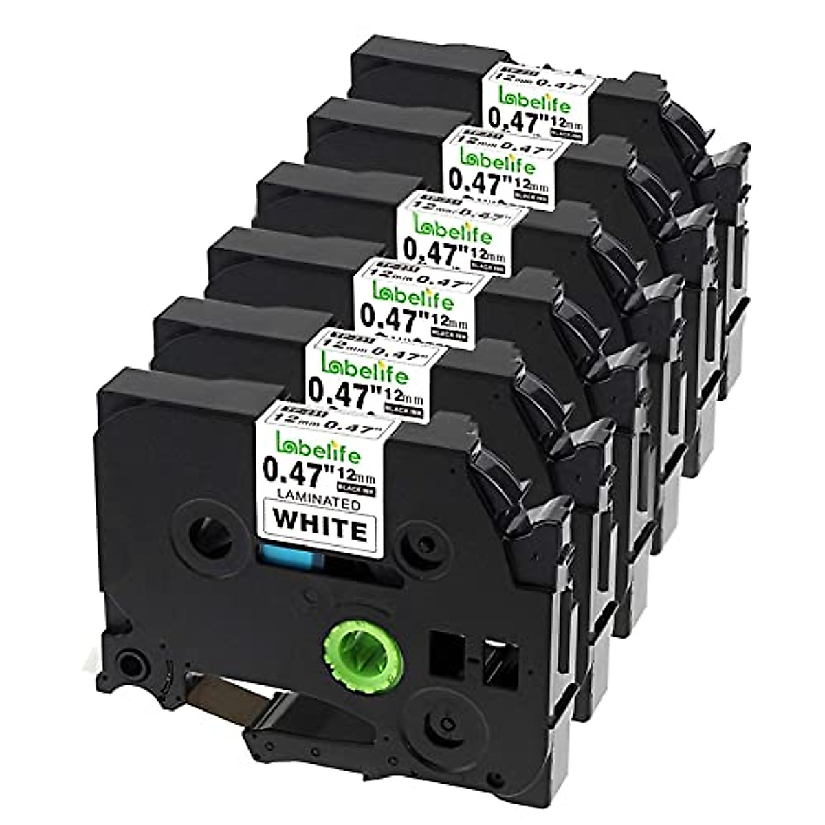 Replacement for Brother Ptouch 12mm TZe-231 Label Tape Bundle with 6mm Replacement TZe-211 Label Tape (10-Pack)