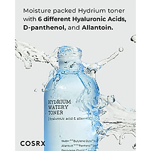 COSRX Hydrium Watery Toner, 150ml / 5.07 fl.oz | Hyaluronic Acid Moisture Toner | Korean Skin Care, Animal Testing Free, Paraben Free