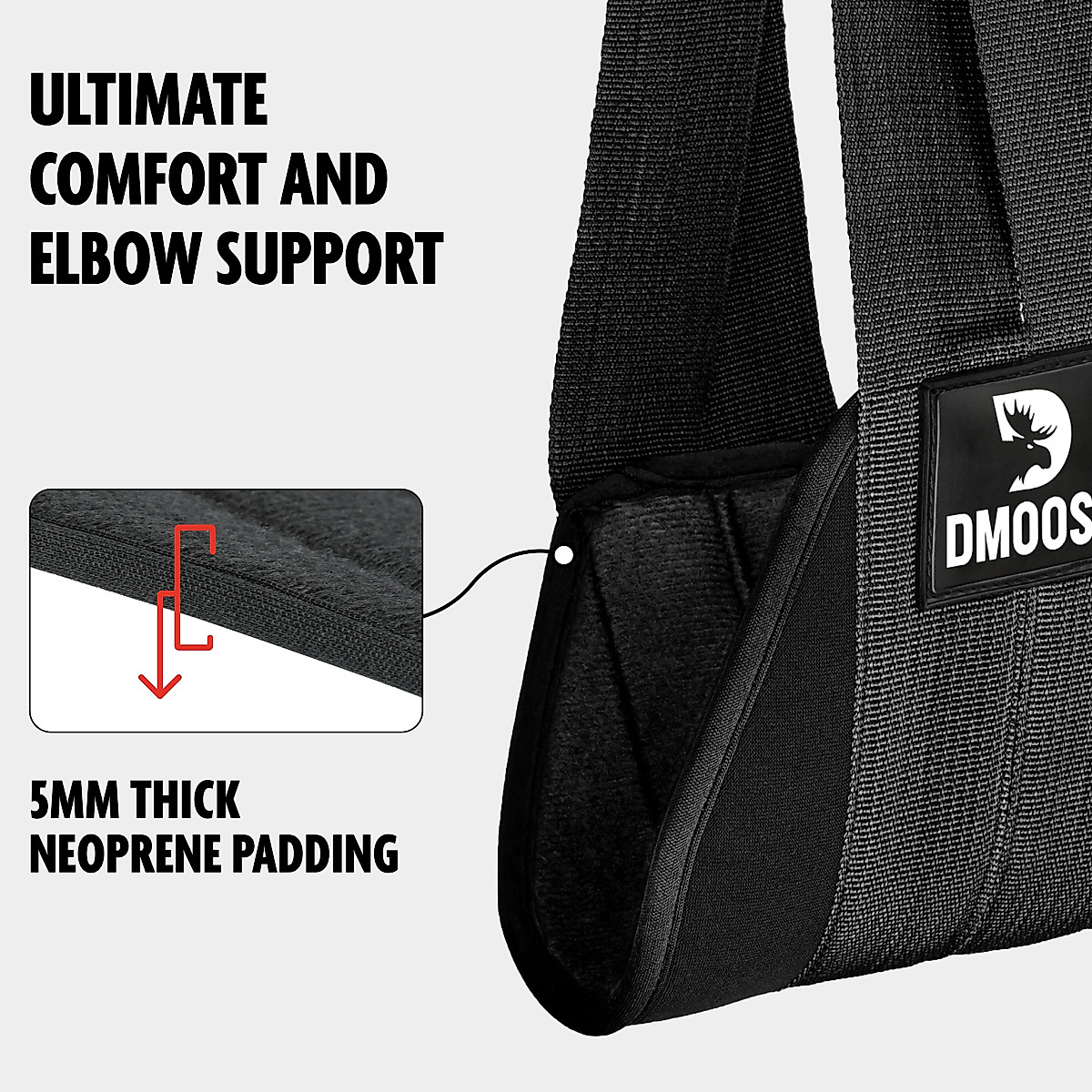 DMoose Fitness Hanging Ab Straps for Pull Up Bar & Core Strength Training - Thick Padded Arm Strap for Ab Swing with 2 Rust-Resistant Carabiners - Pull Up Straps for Ab Workouts at Home and Gym (Pair)