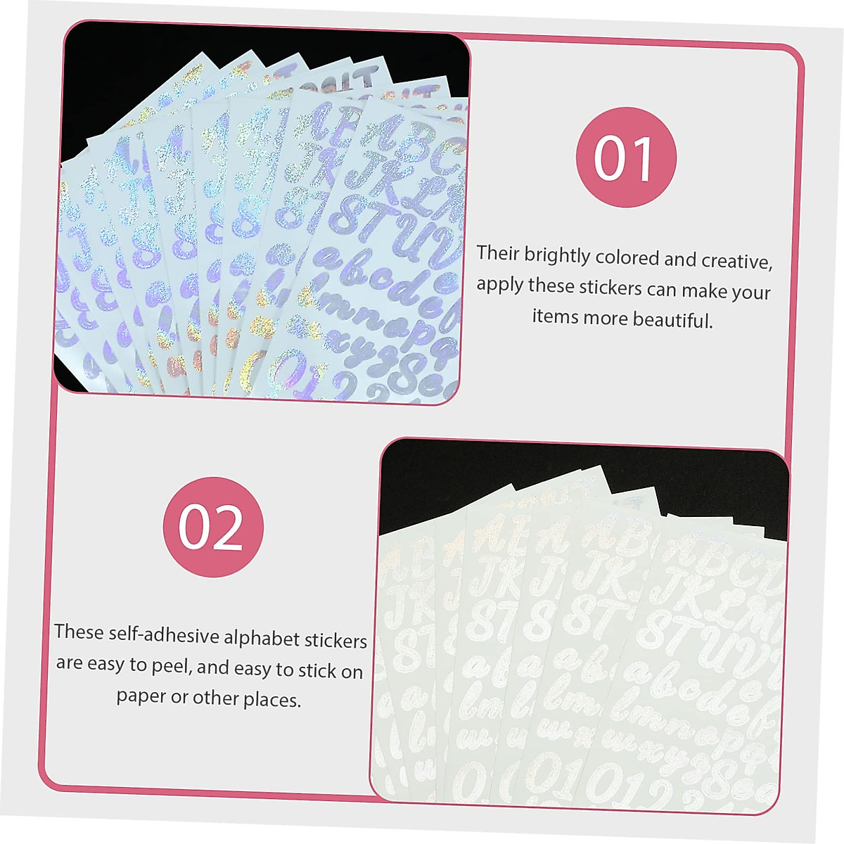 TEHAUX 30 Sheets Alphanumeric Stickers Glitter Diary Stickers Glitter Letters Number Stickers Gemstone Stickers Hand Account Sticker Greeting Card Flash Grid Bottom Fine Sand Golden