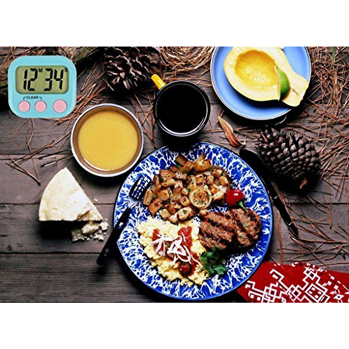 6 Pack Digital Timer for Teacher Small Timers for Kids Magnetic Back Big LCD Display Loud Alarm Minute Second Count Up Countdown with ON/Off Switch for Classroom, Homework, Exercise(3 Blue & 3 White)