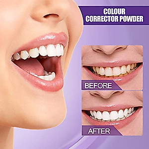 NBHC 2Pcs Teeth Colour Corrector Powder, Whiten and Clean Teeth Powder, Washing Remove Stains and Dirt, Freshen Oral Plaque, Brightening Teeth Clean Tooth Toothpaste Powder