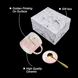 Maustic Teacher Coffee Mug for Women Best Teacher Ever Coffee Mug Teacher Appreciation for Teachers Women Teacher Pink 12 Ounce with Box Packing Spoon and Coaster