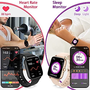 Smart Watch (Answer/Make Call), 1.7" Waterproof Smartwatch 28 Sports Fitness Tracker with Heart Rate Monitor Sleep Tracker Blood Oxygen for Android iPhone Samsung, GPS Step Counter Pedometer for Women