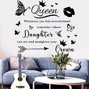 Wall Sticker Room Decor Vinyl Wall Decals Sayings Art Lettering Wall Stickers & Murals Queen Inspirational Wall Decor Sticker for Teen Girls Bedroom Living Room Wall Quotes Stickers Home Decorations.