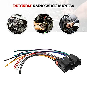 RED WOLF Car Stereo Wiring Harness Male Connector Adapter Replacement for Saturn 2006-2009 Ion 2006-2007 Vue Install Aftermarket Radio CD Player Receiver Cable Plug