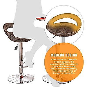 Nova Microdermabrasion Adjustable Pub Swivel Barstool Hydraulic Patio Barstool Indoor/Outdoor W/ Open Back and Chrome Footrest , 2pcs