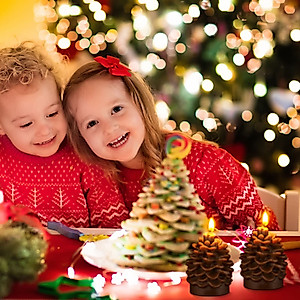 Christmas Scented Candles Gift Wax Realistic Tree Shaped Candle for Home Cute Aromatherapy Candles for Christmas Party Holiday New Year Decoration (Christmas Pine Cone, 2 Pcs)