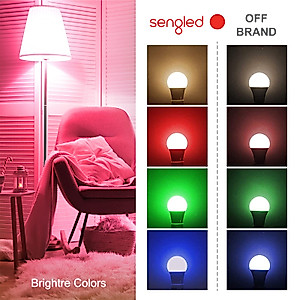 Sengled Smart Bulb, WiFi Light Bulbs, Color Changing Light Bulb, Smart Light Bulbs that Work with Alexa & Google Assistant, A19 RGB Alexa Light Bulb No Hub Required, 60W Equivalent 800LM CRI>90, 1Pack