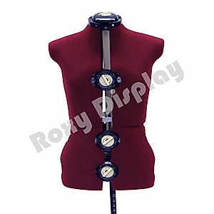 (JF-FH-8) ROXYDISPLAY 12-Dial Fabric-Backed Large Adjustable Dress Form with Base,