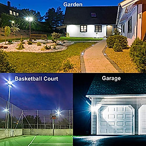 GLORIOUS-LITE 2 Pack 100W LED Flood Light Outdoor, 10000LM LED Work Light with Plug, 6000K Daylight White, IP66 Waterproof Outdoor Floodlights for Yard, Garden, Playground