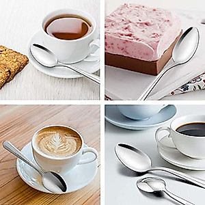 BEWOS 24 Pieces Tea Spoons Set, 6.2 Inches Stainless Steel Teaspoons Silverware, Spoons Silverware, Coffee Spoons, Small Spoons, Mirror Polished, Dishwasher Safe, Silver Spoons For Home, Restaurant