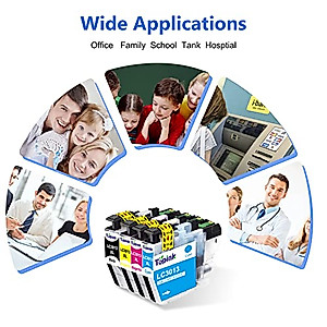 LC3013 High Yield 4 PKS Compatible Ink Cartridge Replacement for Brother LC3013 LC3011 Ink Cartridges BK/C/M/Y, Use for MFC-J491DW MFC-J497DW MFC-J690DW MFC-J895DW Printer