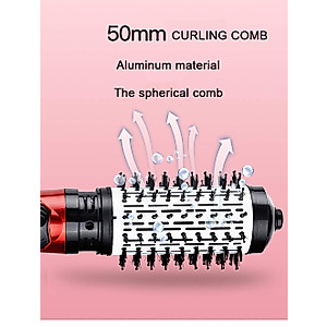 ZLXDP Electric Hair Dryer Brush Hair Straightener Curler Iron Volumizer Rotate One Step Blowers Replaceable Hot Air Comb 360 Rotating