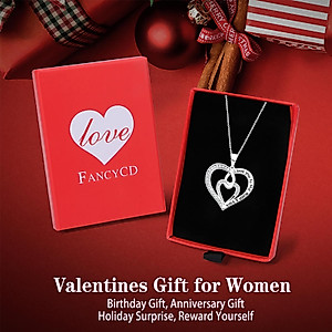 FANCYCD Jewelry for Women, Girlfriend Necklace, Heart Necklace for Women, I Love You Necklace, Wife Jewelry Present, Valentines Day Gift, Anniversary for Her, I Love You to the Moon and Back Necklace