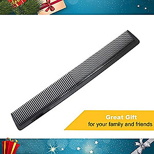 Carbon Fiber Cutting Comb, Professional 8.3” Hair Dressing Comb, Anti Static Heat Resistant Comb For All Hair Types, Fine and Wide Teeth Hair Barber Comb