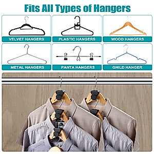 SUHERCBD 40 Pc Value Pack Space Saving Hanger Hooks, AS SEEN ON TV,Ultra Premium Hanger Hooks Triple Closet Space,Cascade Hangers to Create Up to 5X More Closet Space (Black Cat 2 in)