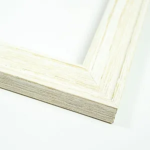 6x20 Frame White Solid Wood Picture Frame Width 1.5 Inches | Interior Frame Depth 0.5 Inches | Whitcomb Rustic Photo Frame Complete with UV Acrylic, Foam Board Backing & Hanging Hardware