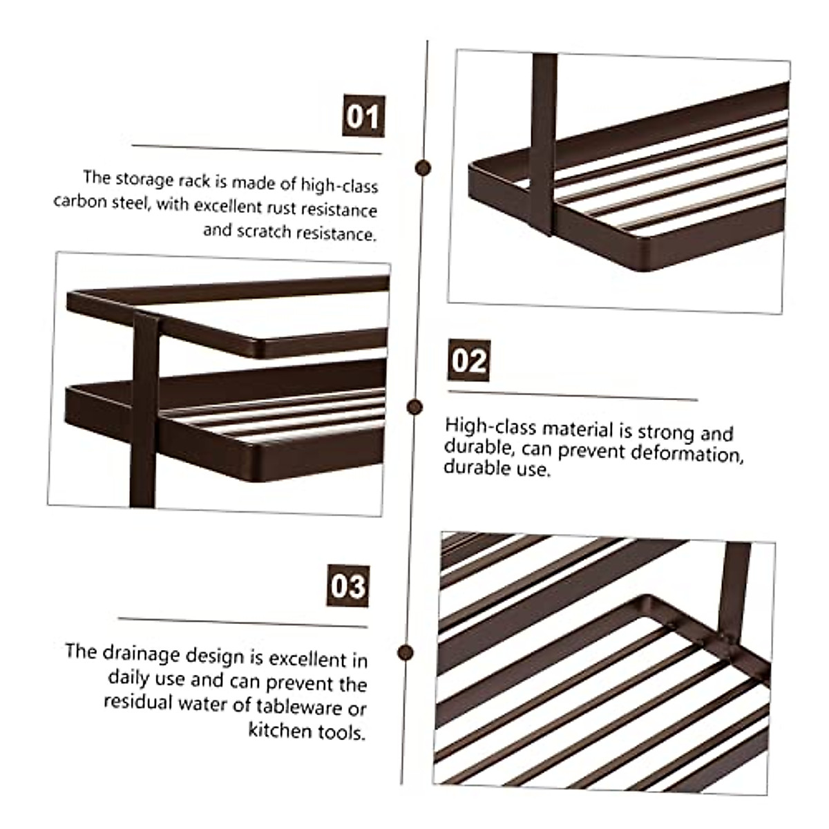 Alipis kitchen spice rack stackable shelves condiment bottle shelf cupboard organizers and storage kitchen cabinet kitchen organizer countertop shelf fruit make up carbon steel