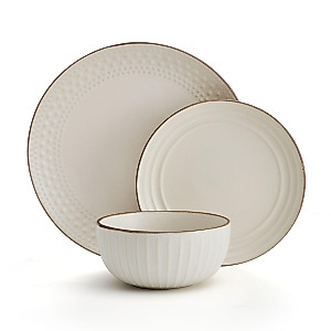 Pfaltzgraff Janelle 12 Piece Dinnerware Set, Service for 4, Cream