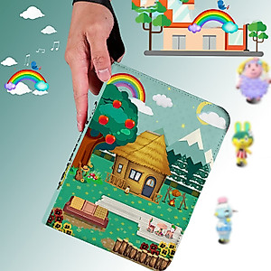 TCG Binder Holder for Animal Crossing Mini Amiibo Cards, NFC Tag Game Cards,204 Cards Capacity Sleeves Card Trading Case Carrying Case