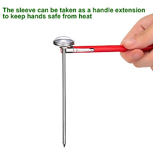 3 Pieces Immediate Read Pocket Thermometer Milk Frothing Thermometer 1 Inch Stainless Steel Dial Thermometer with 3 Pieces Calibration Sleeves for Coffee Drinks Chocolate Milk Foam