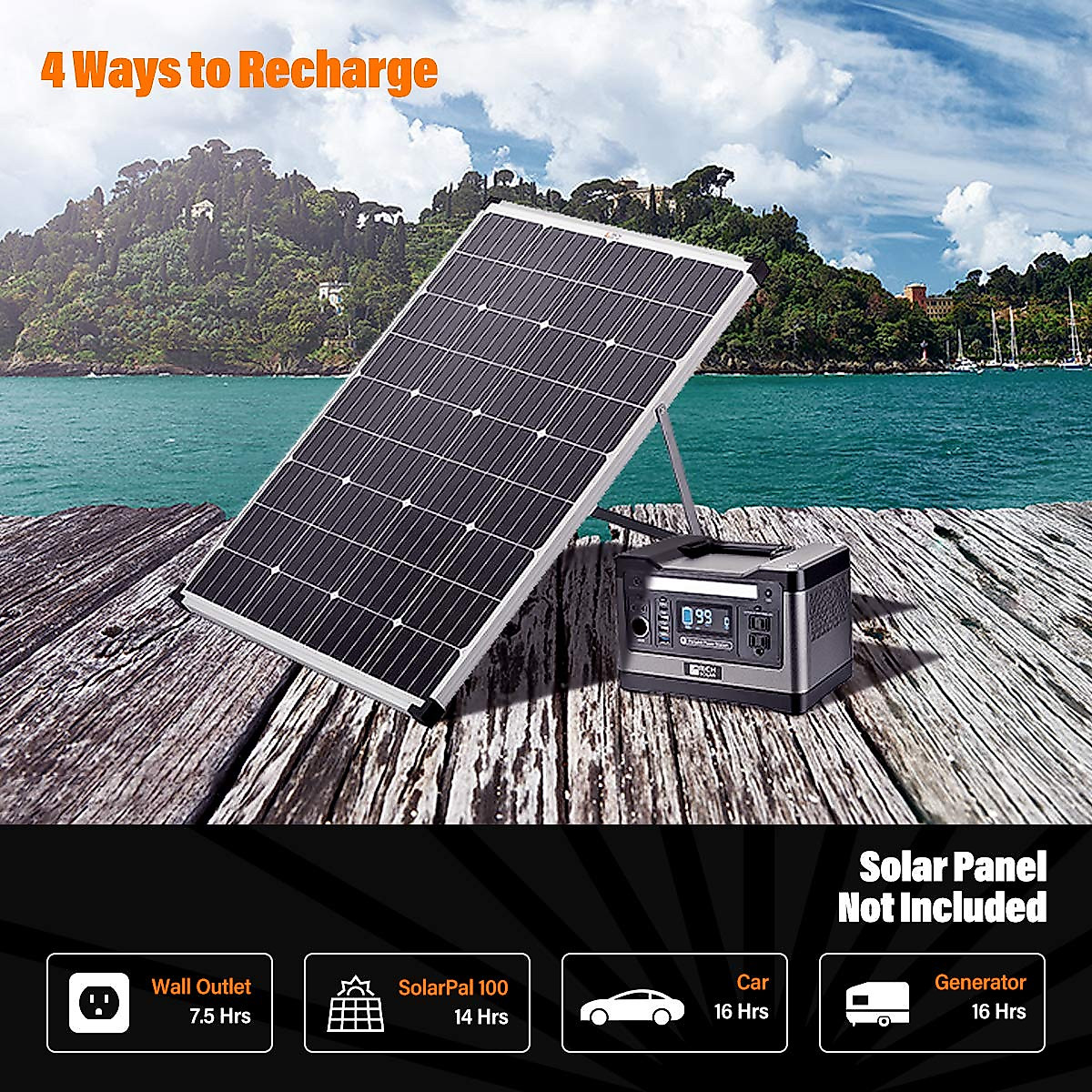 RICH SOLAR X500 Lithium Portable Power Station 540Wh Rechargeable Solar Generator Battery Backup Power for Camping Outdoors RV Emergency