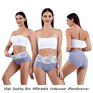 Honzadar Womens High Waist Underwear,Tummy Control briefs,Postpartum Panties,Full Coverage(5Pack-XXL)