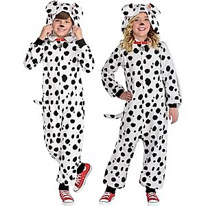 Amscan Dalmatian Hooded Jumpsuit For Kids- Black and White - 1 Set