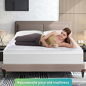 VALUXE Queen Mattress Topper Cooling Pillow Top Fitted Mattress Pad Cover Extra Thick Bed Topper Down Alternative Soft Mattress Protector for Back Pain Relief with 8-21 Inch Deep Pocket