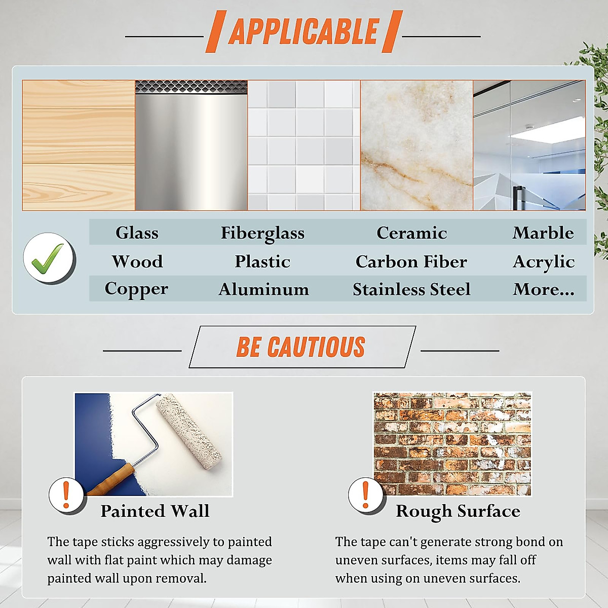 Extra Large Double Sided Mounting Tape Removable 1.18 Inch x 160 Inch, Clear & Tough Nano Double Sided Tape Heavy Duty, Multipurpose Tape Picture Hanging Strip Adhesive Poster Carpet Tape