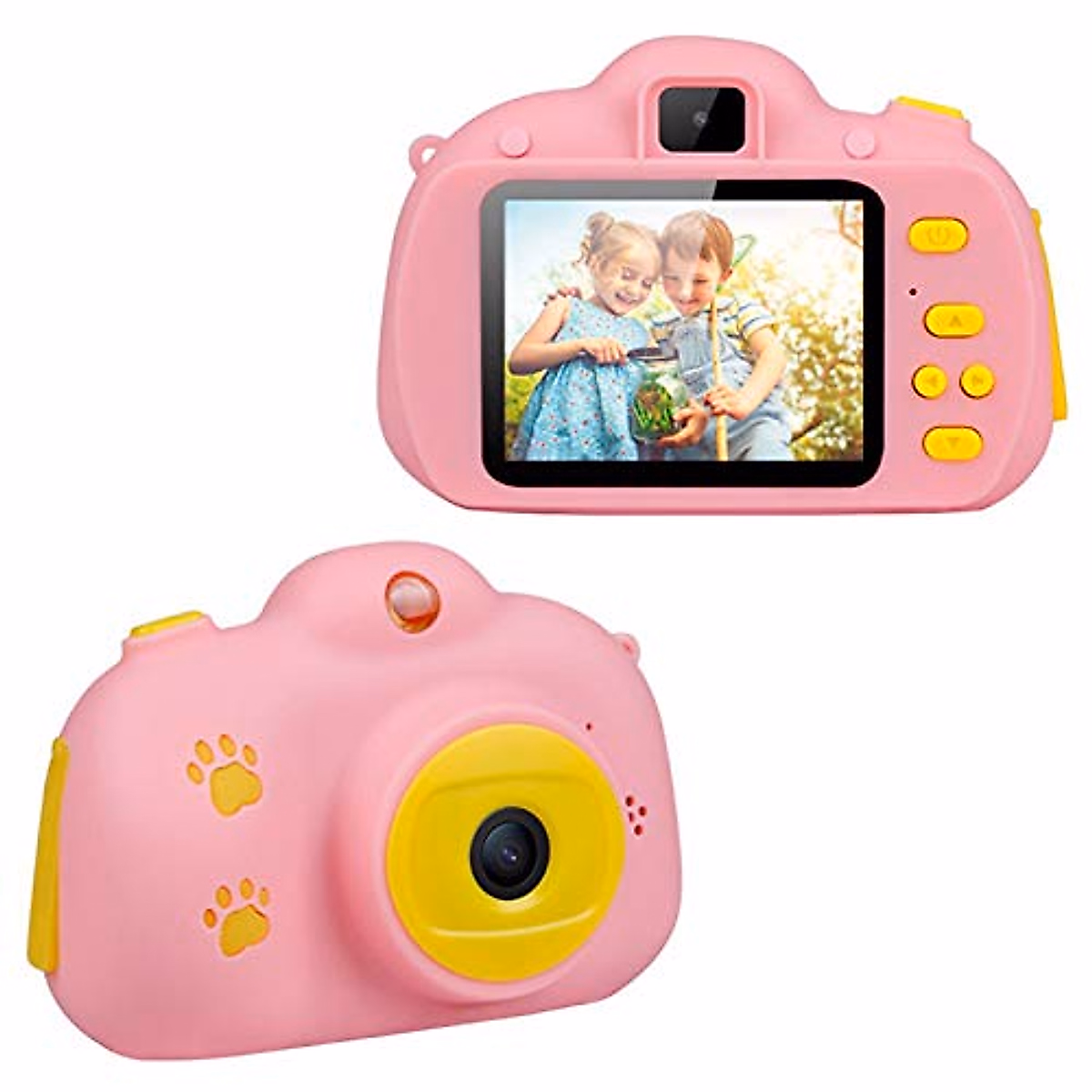 Kids Camera 1080p Hd Digital Video 8mp Camera 2-inch IPS Screen Selfie Micro Camera with 32gb Sd Card Rechargeable Children Camera Birthday New Year Toy Gifts (Pink)