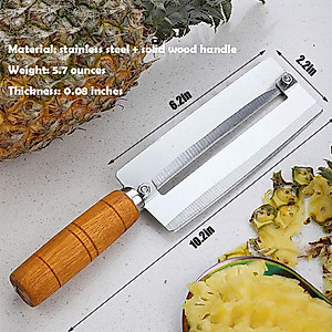 SUPER ZR Sugar Cane Peeler Knife Sugarcane Peeling Kinves Pineapple Peeling Knife Artifact Planing Knife-Stainless Steel-Natural Non-slip Wooden Handle