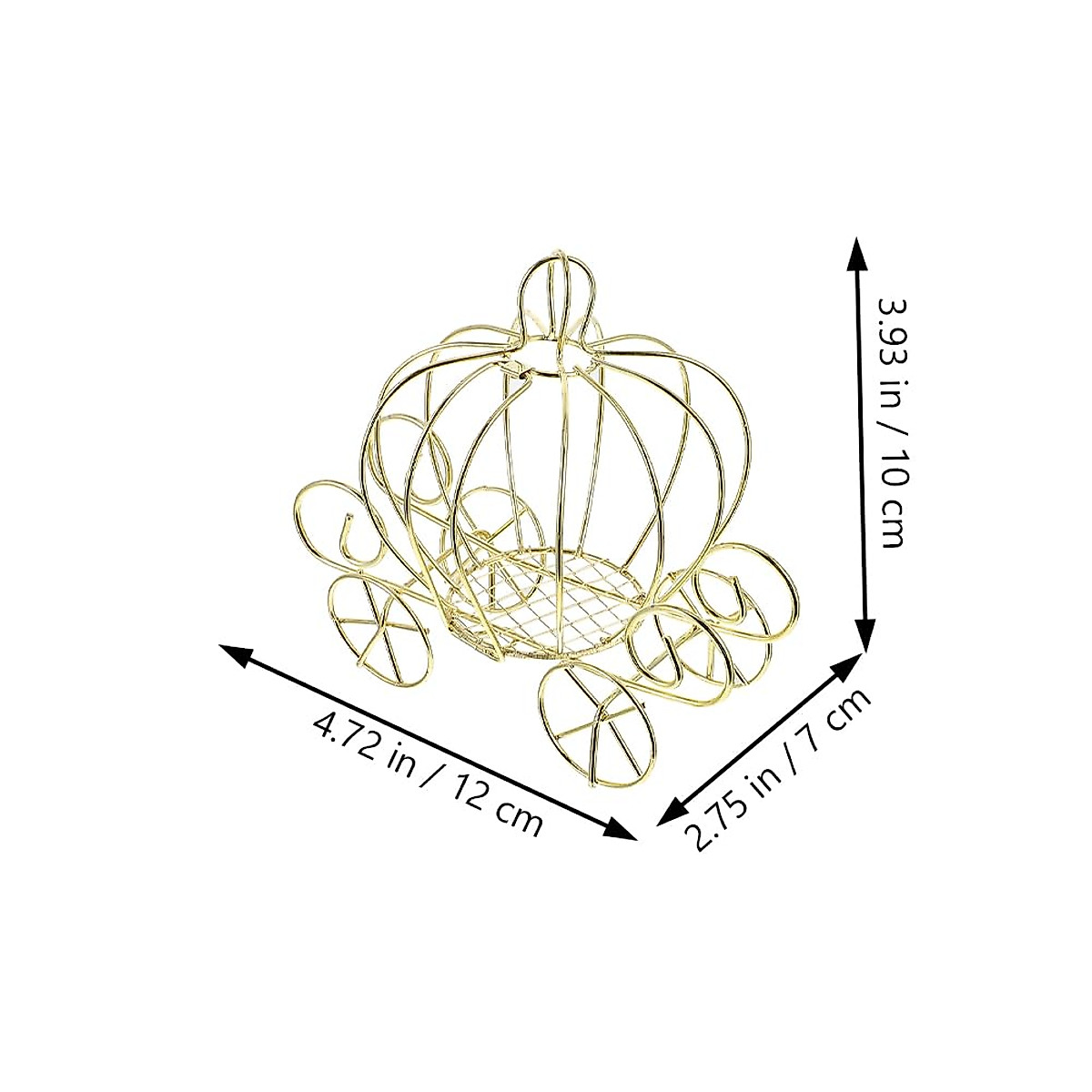 Veemoon 6pcs Pumpkin Candy Box Decorative Carriage Centerpiece Gold Wire Princess Pumpkin Cart Dessert Display Tabletop Figurine for Wedding Birthday Halloween Party