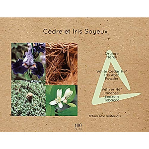 100BON Cedre & Iris Soyeux – Silky Iris and Cedar Fragance for Women or Men – Invigorating Organic Fragrance with Sweet, Woody & Floral Fragrance - 100% Natural Fragrance Spray, 0.5 Fl Oz