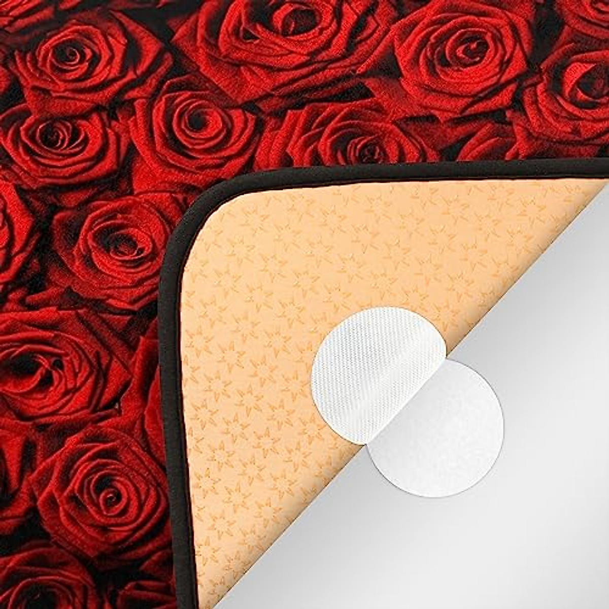 KOBLEN Red Rose Kitchen Rugs Non Slip Washable Absorbent Kitchen Mats 20x39 inch Cushioned Anti Fatigue Kitchen Floor Mats for in Front of Sink