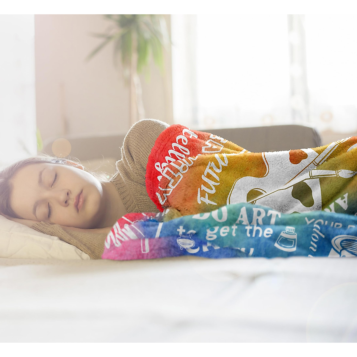 Muxuten Gifts for Artists - Artist Gifts Blanket 60"X50" - Art Teacher Gifts - Gifts for Artists Women - Art Gifts for Girls - Gifts for Painters - Drawing Gift, Birthday Gift for Art Lovers Teen Kids