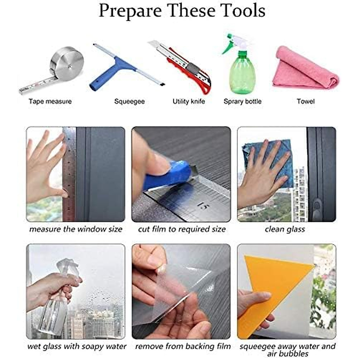 Amposei White Frosted Window Privacy Film Non-Adhevise Glass Film Removable Sliding Door Window Sticker Static Cling Sun Blocking Privacy Covering for Bathroom Kitchen Office (17.7x78.7 inch)