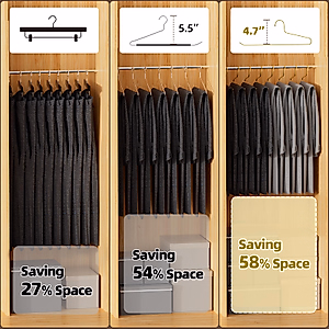 SPECILITE Open Ended Pants Hangers 30 Pack - 5mm Thick Gold Metal Pant Hangers - Jean Hangers for Closet - Space-Saving Pant Hangers for Women and Men