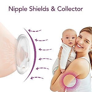 Momlist Milk Collector for Breastfeeding, Breast Shell & Milk Catcher, Reusable Silicone Sore Nipples Breast Milk Saver 2PCS